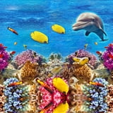 Bluescape Transparent 8 ft 3D Above Ground Ring Pool with 2 Pairs of ...