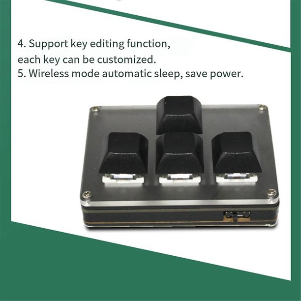 4-key Wireless Customizable Keyboard 2.4g Usb Bluetooth -mode Key ...