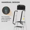 HBTower 4 Step Ladder, Folding Stool with Handrails, Tool Bag, Anti ...