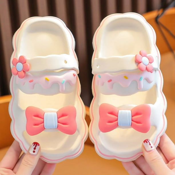 Summer Cute Girls' Slippers with Butterfly Knot, Anti-slip, Princess ...