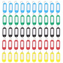 Unique Bargains 6 Pcs Key ID Label Tags Split Ring Keyring Keychain ...