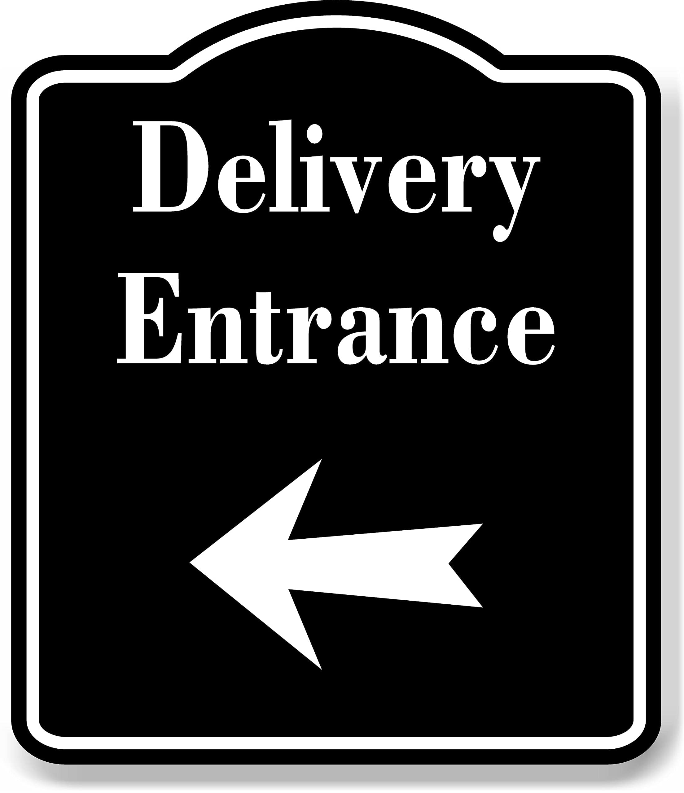 Delivery Entrance Left Arrow BLACK Aluminum Composite Sign - Walmart.com