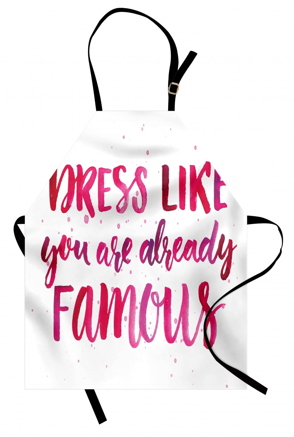 Inspirational Apron Watercolor Quote about Fashion Clothes Fame Pink ...