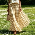 Binmer Women's Plaid Print High Waisted Pleated Chiffon Maxi Skirt ...
