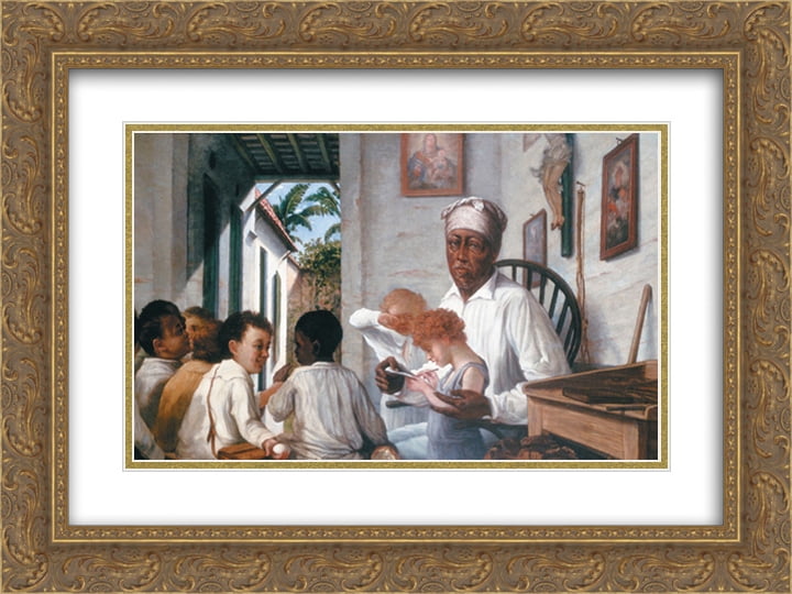 Francisco Oller 2x Matted 24x18 Gold Ornate Framed Art Print 'The ...
