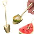 Shovel Shaped Spoon Stainless Steel Dessert Ice Cream Tea Spoon Long ...