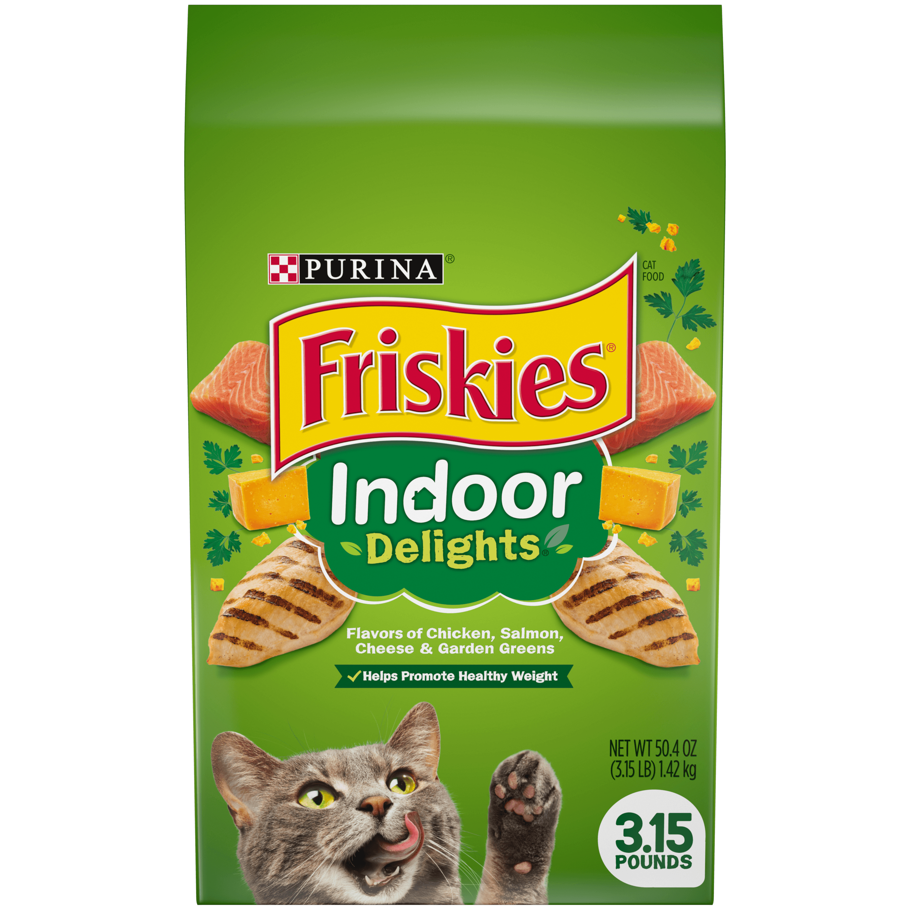 Friskies Indoor Dry Cat Food Indoor Delights 3 15 Lb Bag Walmart
