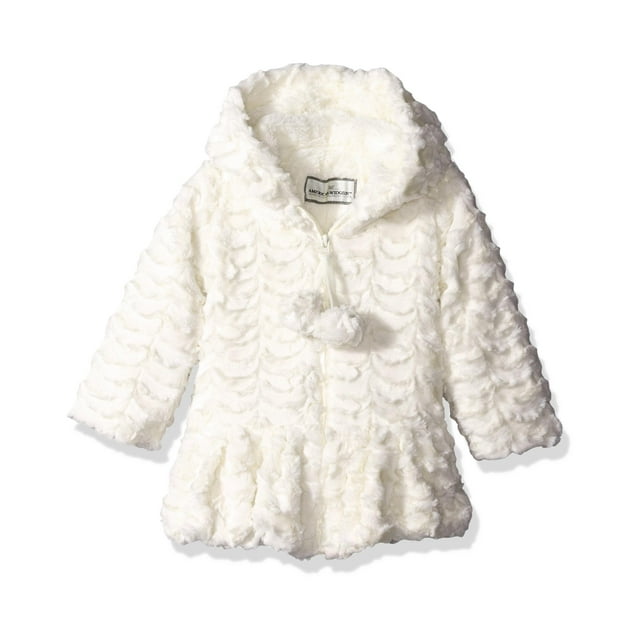 Widgeon Girls Coat Long Fancy Jacket Faux Fur Female, Ivory Pom, Size ...