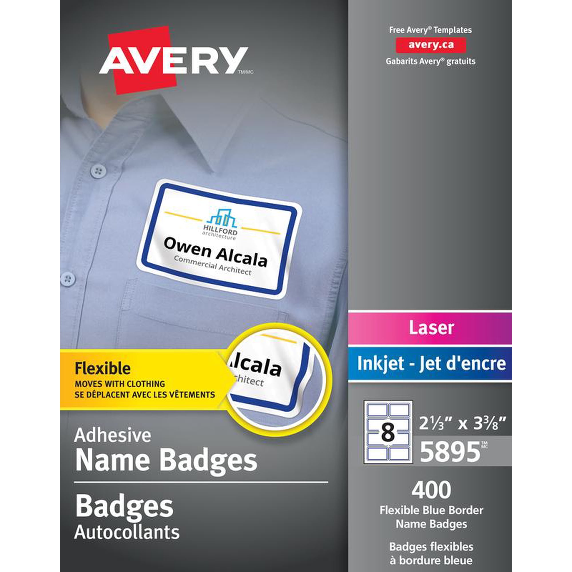 Click here for Avery Name Badges  2⅓ X 3⅜  White W Blue Border  F... prices