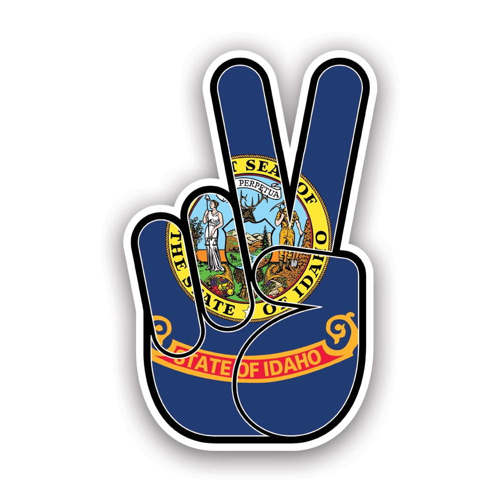 Idaho State Shaped Peace Sign Sticker Decal - Self Adhesive Vinyl ...