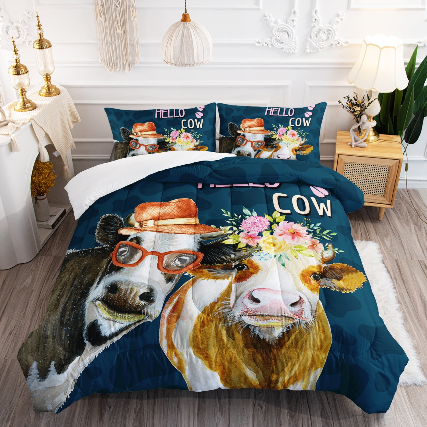 Hosima 3-Piece 3D Digital Comforter With Pattern Composed Of Multiple ...