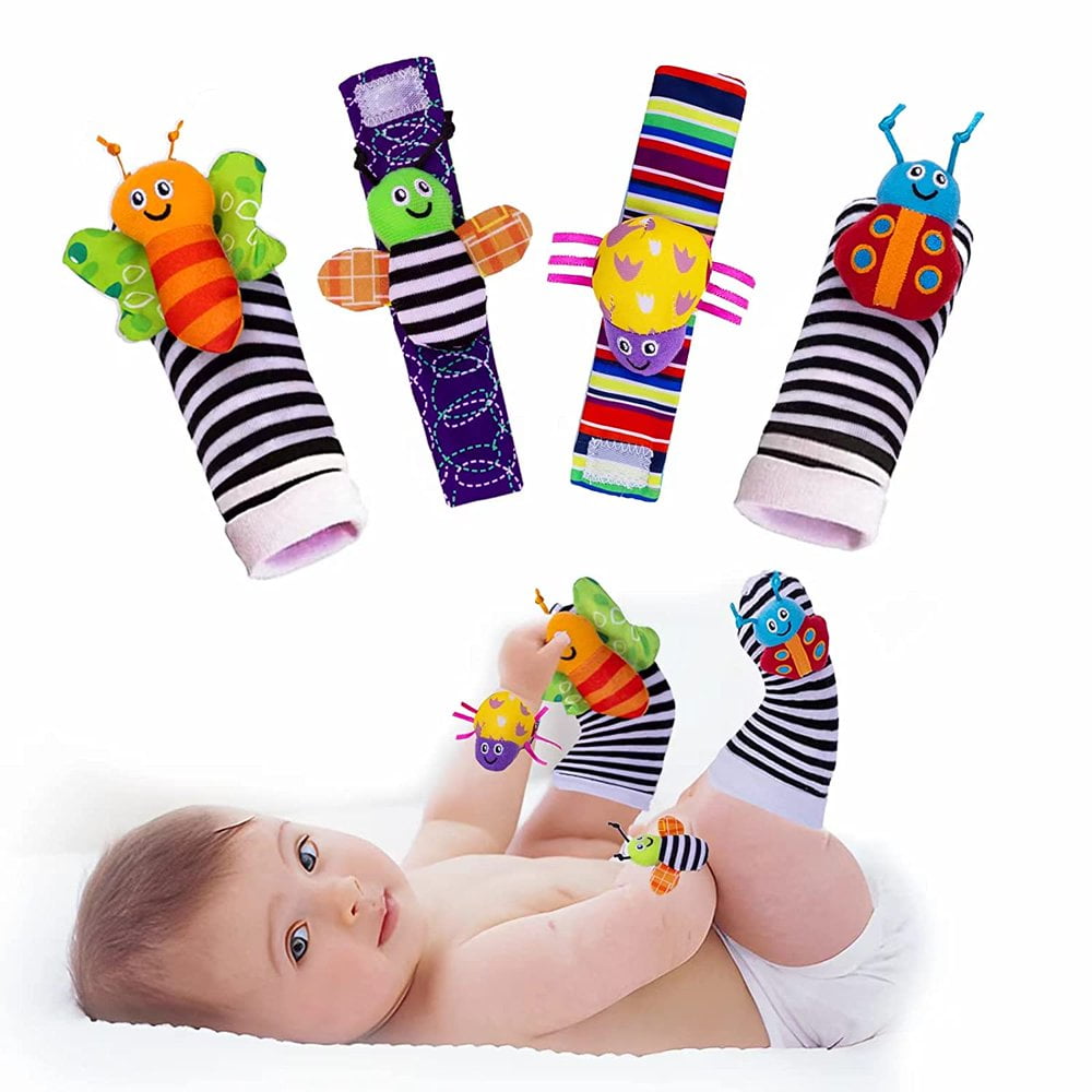 Click here for Generic 4 Pieces Baby Wrist Rattle Animal Rattle F... prices