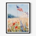 Affixzi American Flag Wildflower Wall Art, Patriotic Farmhouse Print ...