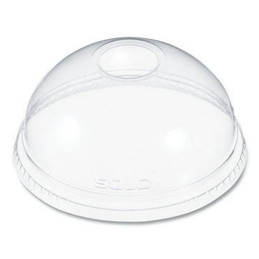 SOLO Cup Company Open-Top Dome Lid for 9-22 oz Plastic Cups, Clear, 1.9 ...