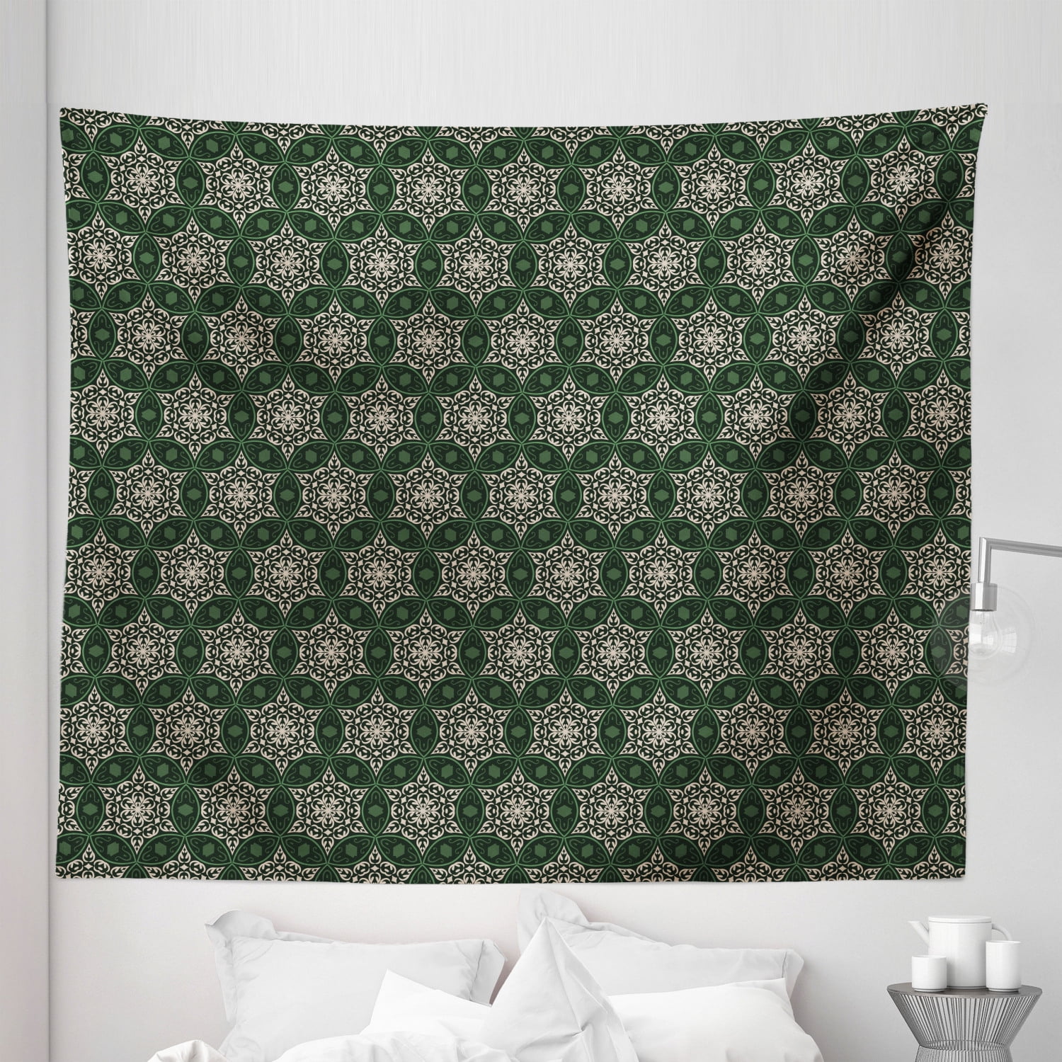Vintage Tapestry, Bicolor Abstract Design with Floral Motifs Timeless ...