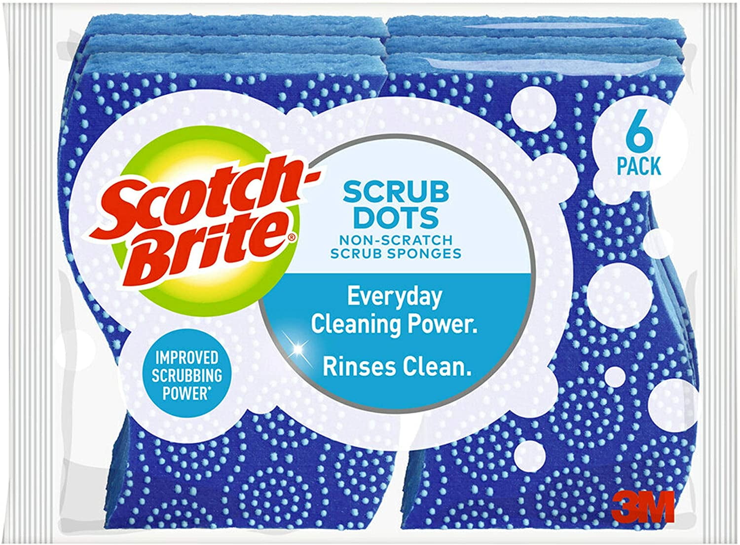 Scotch-Brite Scrub Dots Non-Scratch Scrub Sponge, 6 Scrub Sponges ...