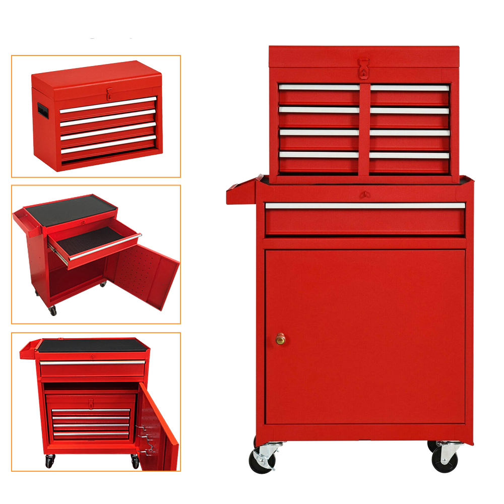 PROTO J9971R 19"W Steel, Safety Red Portable Tool Box, Powder Coated, 7 ...