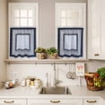 3 Piece Kitchen Curtains and Valances Set Black Grey Gradient Cafe ...