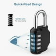 2 Pack Combination Lock for Locker 4 Digit Outdoor Waterproof Padlock ...