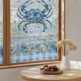 Blue Crab Coastal Window Privacy Film Summer Starfish Beach Coral Shell ...