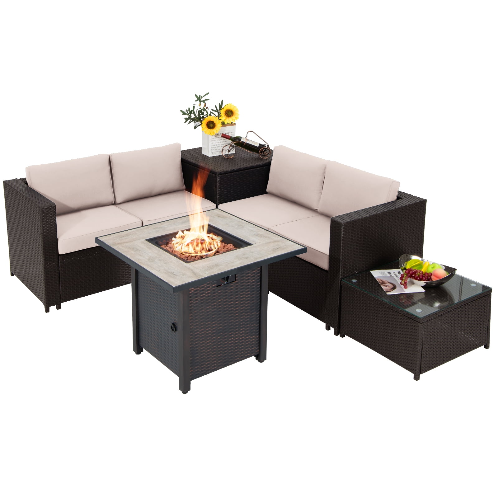 Click here for Patiojoy 5-Piece Patio Furniture Set With 30 Inche... prices