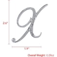 A-Z 26 Letters Pins Brooches Silver Plated Metal Broaches Pins-Clear ...