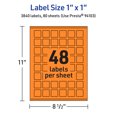 Avery Printable Square Labels, Bright Orange, 1" x 1", 3,840ct ...