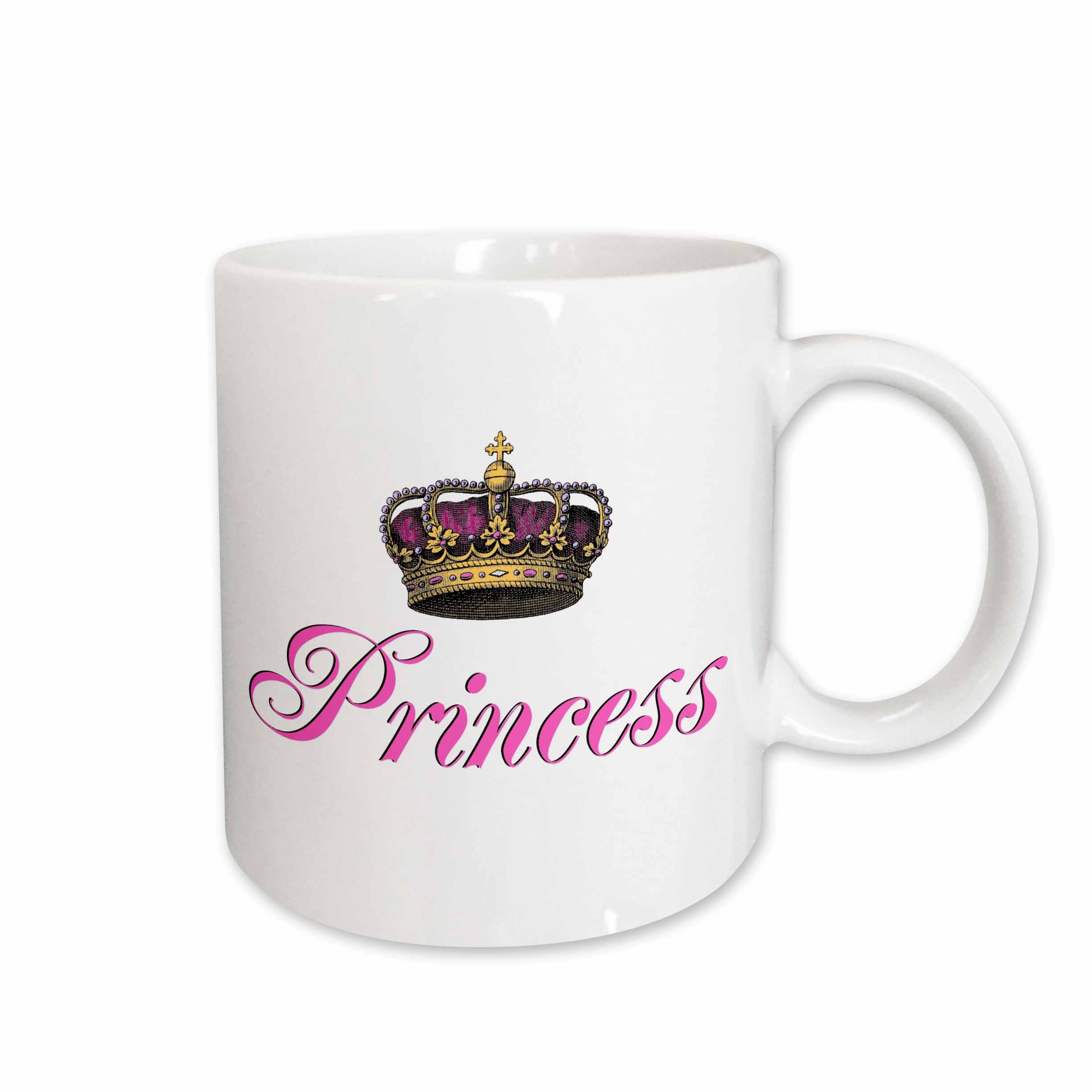 3dRose Princess - girly hot pink cursive script text with fancy royal ...