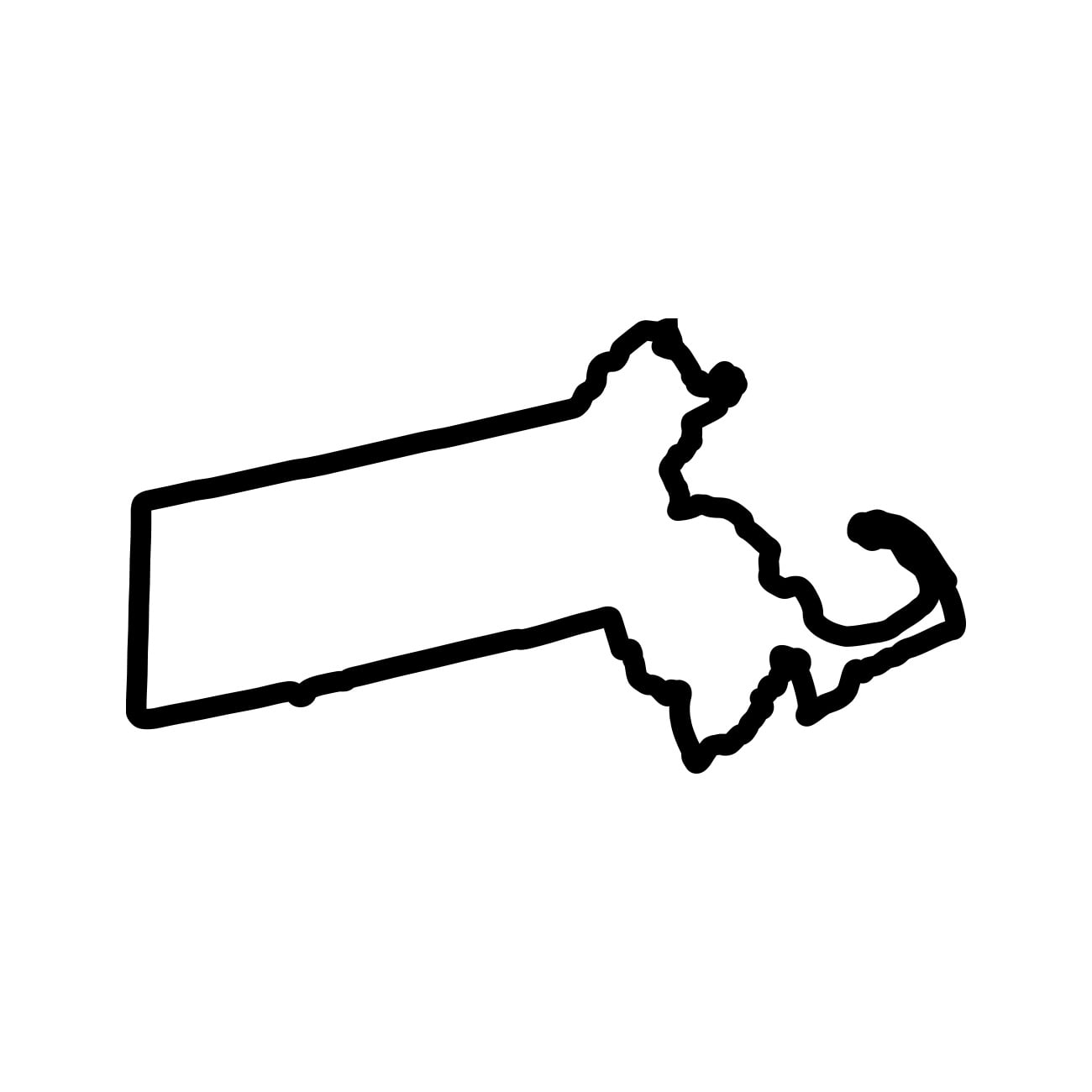 Massachusetts Outline Sticker Decal Die Cut - Self Adhesive Vinyl ...