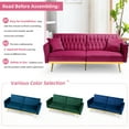 ACMEASE 70” Velvet Futon Sofa Bed with Adjustable Armrests and 2 ...