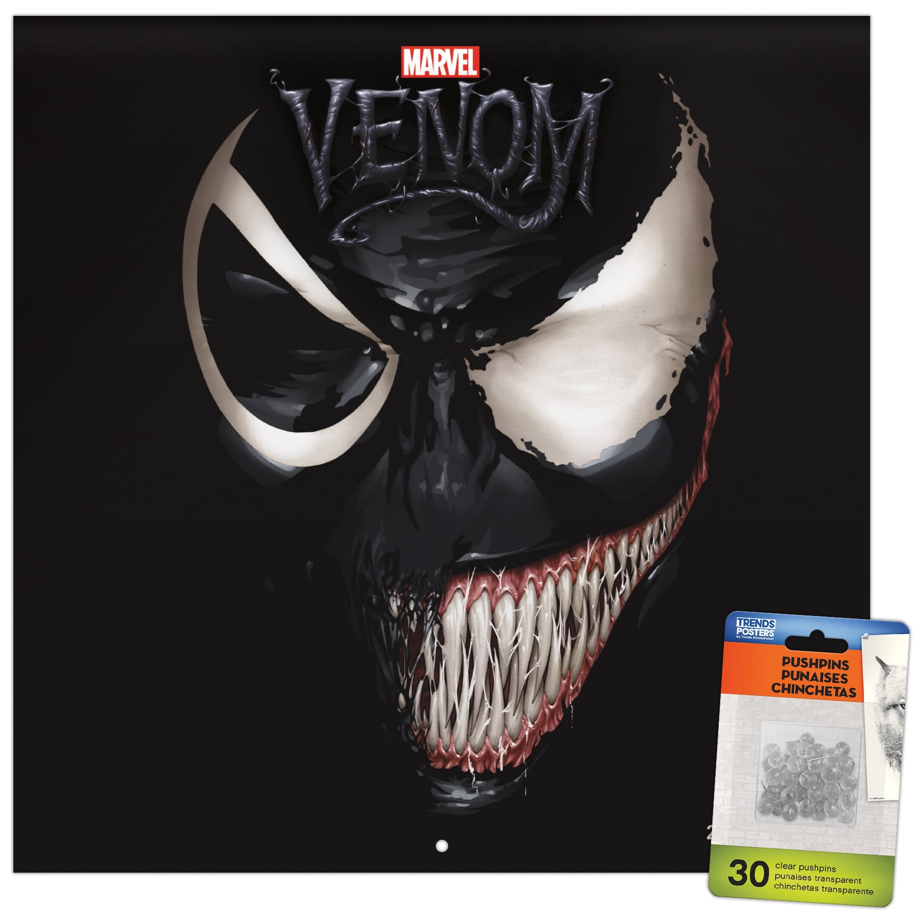 Trends International 2024 Marvel Venom Wall Calendar & Push Pins ...