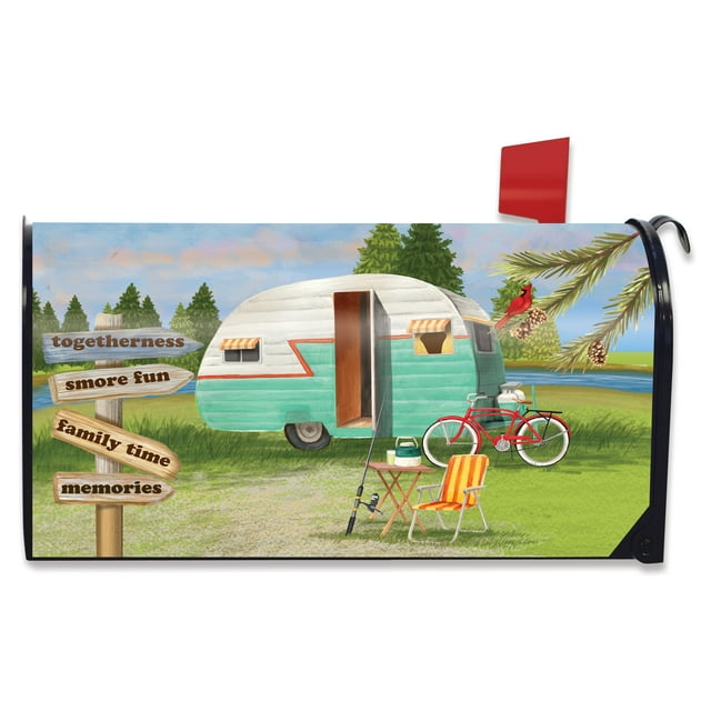 Woodsy Camper Summer Magnetic Mailbox Cover Camping Standard Briarwood ...