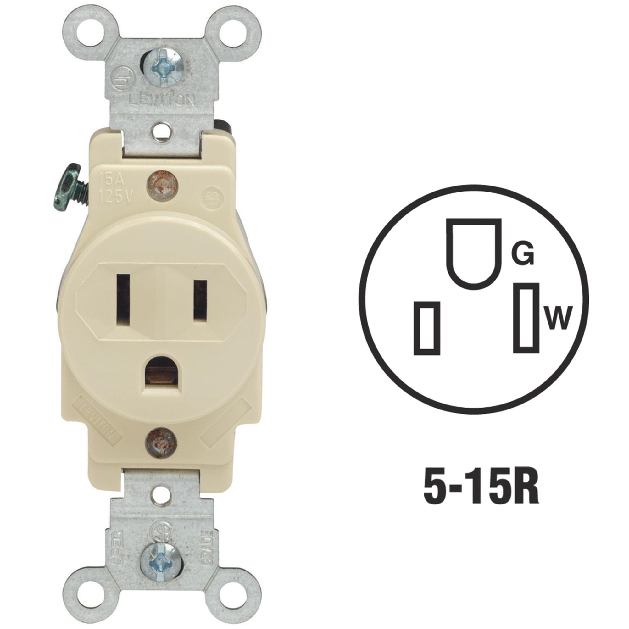 Leviton Heavy-Duty Grounding Single Outlet - Walmart.com