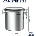 Highcool 165oz Steel Airtight Canister, Large Metal Container with ...