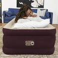 "Bestway Twin Size Inflatable Air Mattress Bed, 20"" with Built-in Pump, Maroon" - Walmart.com