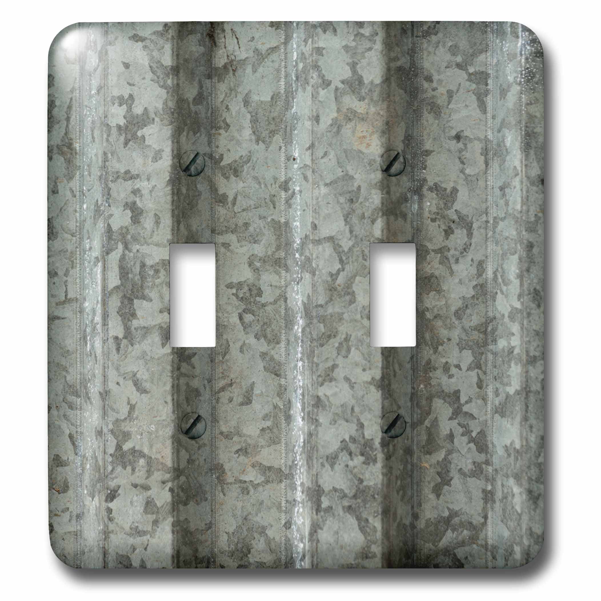 Image of corrugated metal surface of grey color spotted texture double ...