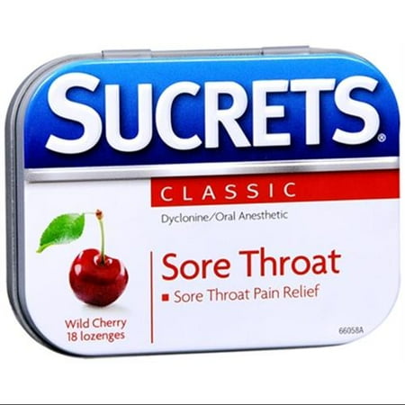 Sucrets Original Formula Sore Throat Lozenges Wild Cherry 18 Each (Pack ...