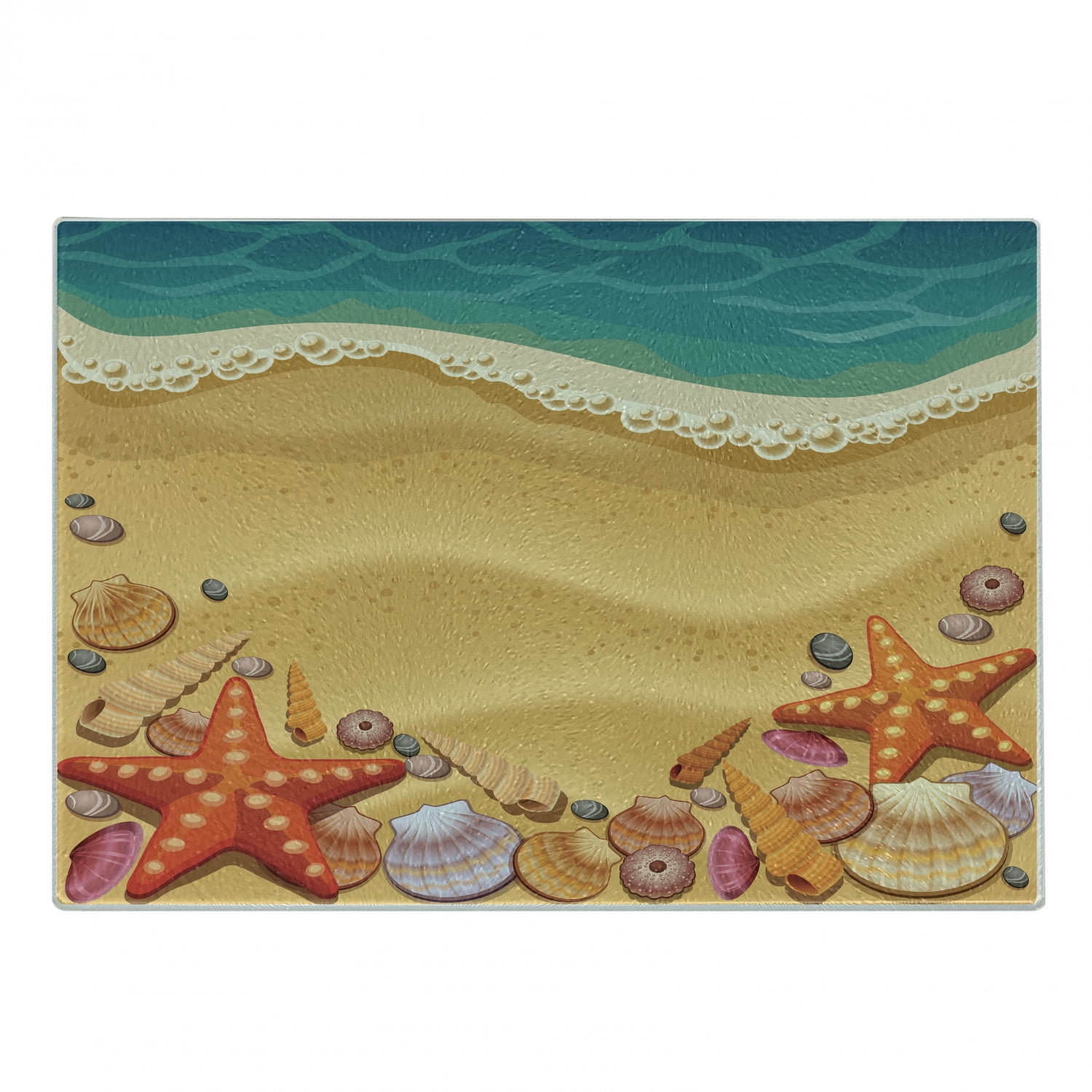 Seashells Cutting Board, Seashells on the Beach Style Coastal Fun ...