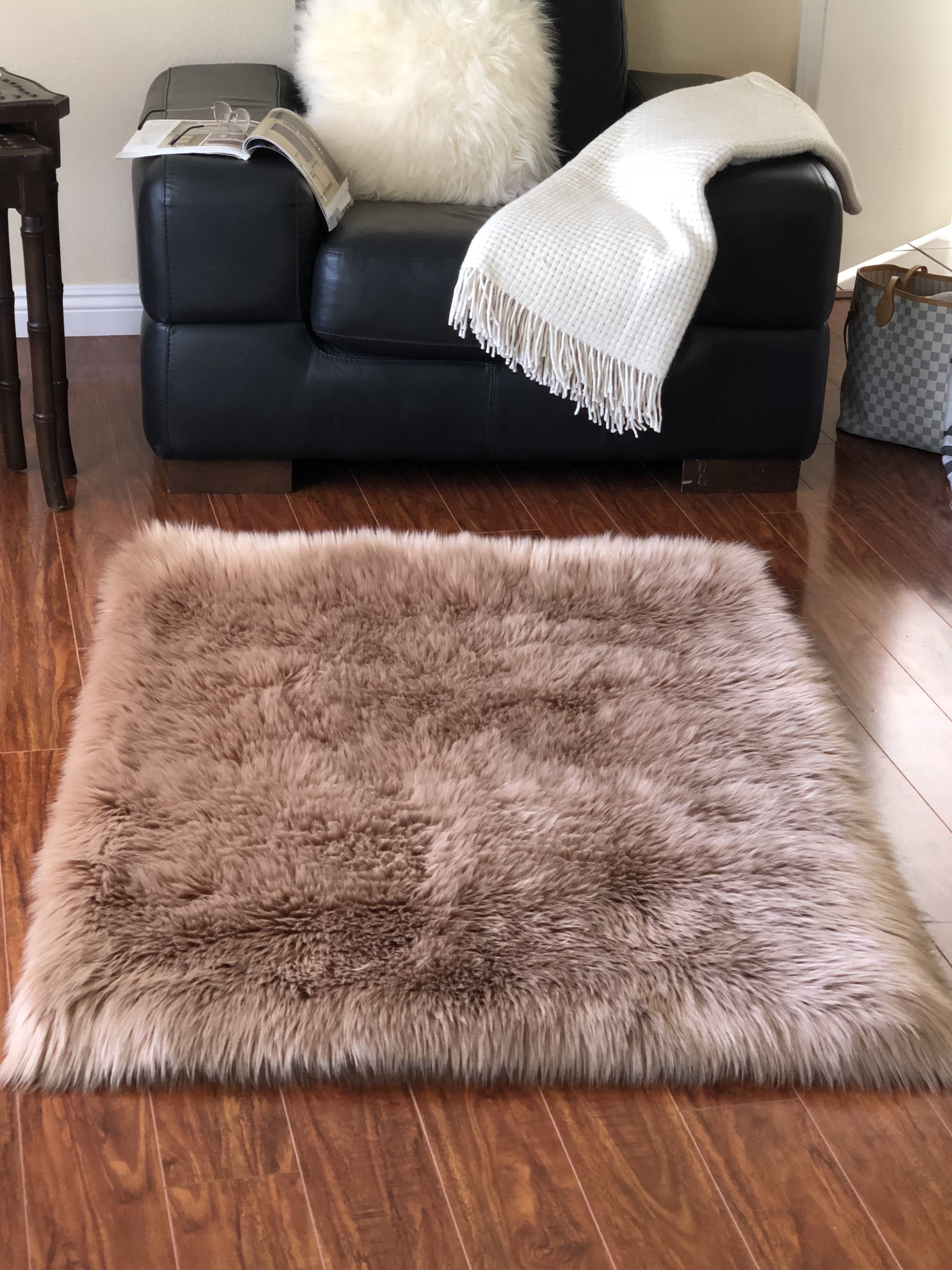 Soho Luxurious Faux Sheepskin Camel Shag Area Rug or Runner - Walmart.com