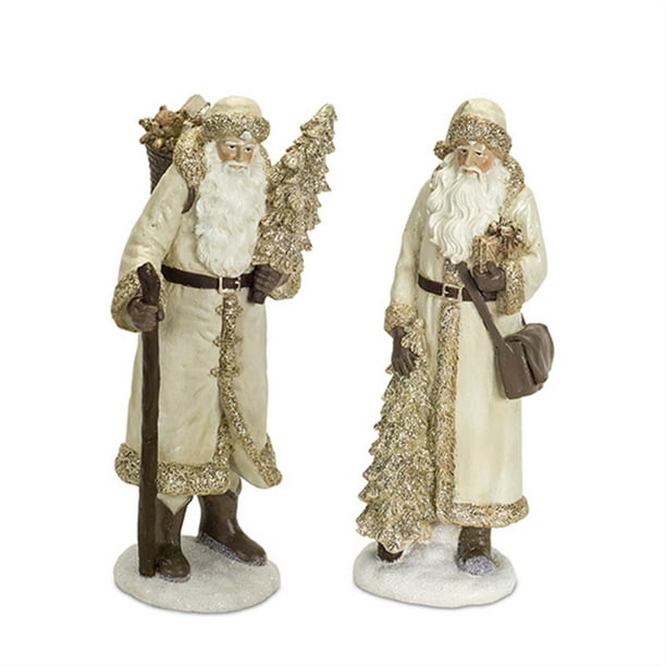 Christmas Decor Santa (Set Of 2) 13"H Resin - Walmart.com