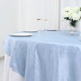 BalsaCircle 72x72 in Dusty Blue Square Accordion Crinkled Taffeta Table ...