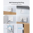 360° Rotating Flat Plug Power Strip with USB PD 20W 5FT Flat Extension ...