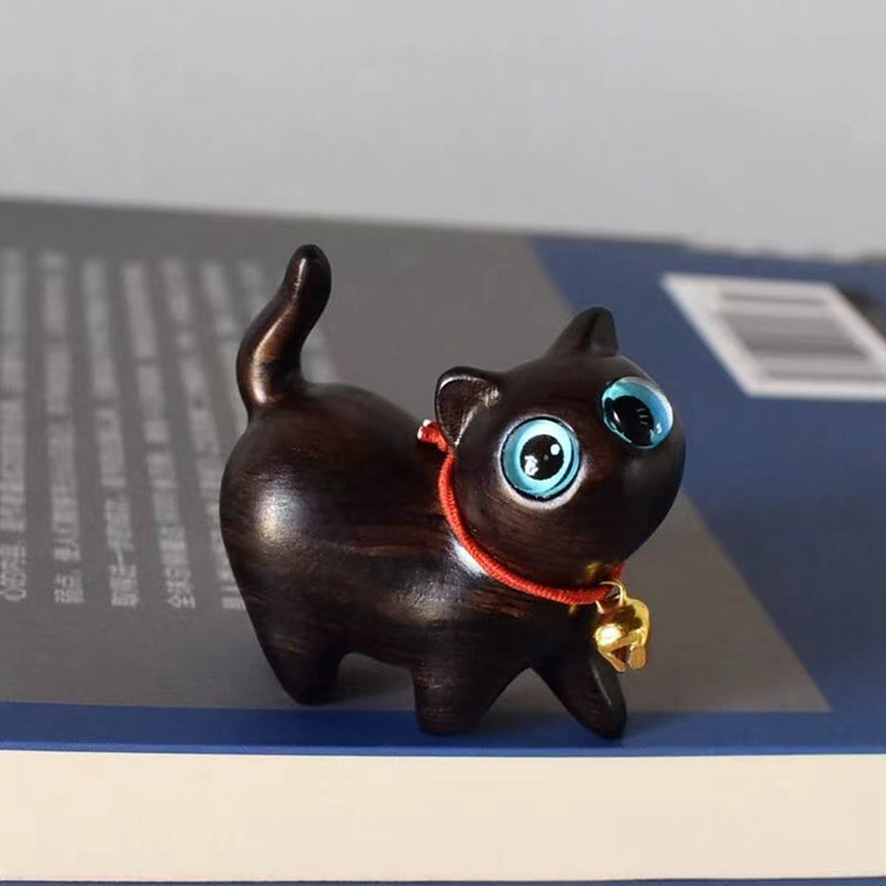 Sandalwood Cat Statue,Mini Hand Carved Wood Cat,Handmade Wood Carved ...