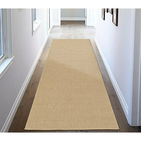 Ottomanson Jardin Collection Natural Solid Design Indoor/Outdoor Jute ...