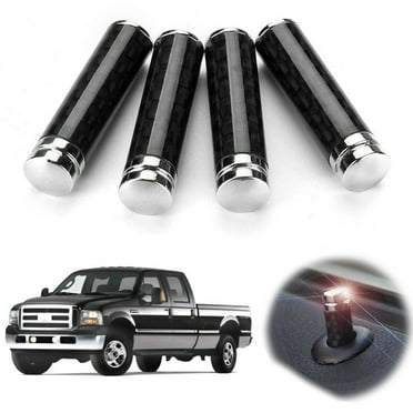 Car Door Lock Knobs, 4Pcs Universal Door Lock Pin Cover Carbon Fiber ...