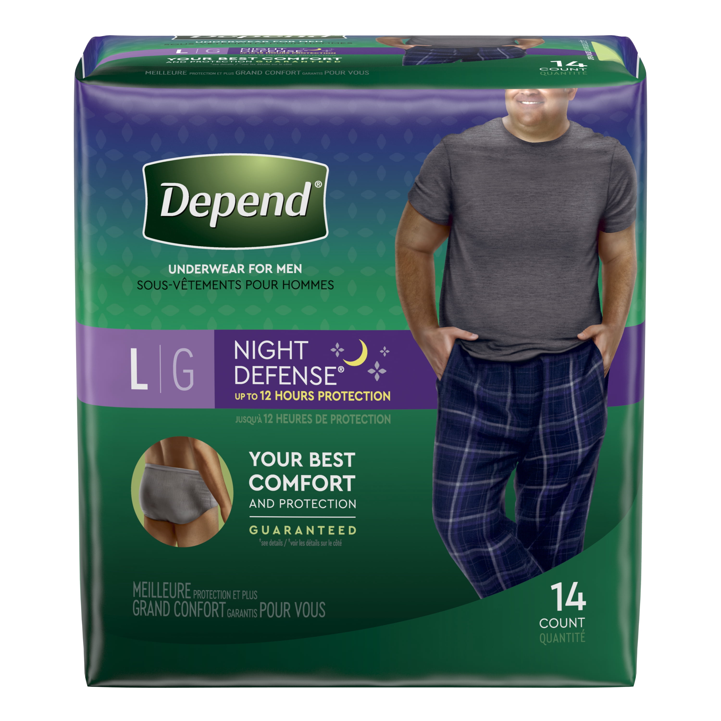 Depend Night Defense Incontinence Underwear For Men Overnight Size L Depend Night Defense Incontinence Underwear For Men Overnight Size L