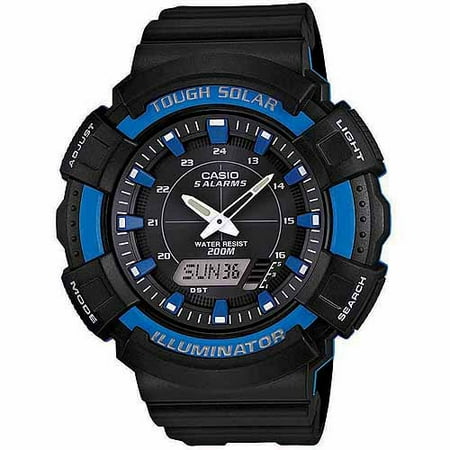 Casio Men's Solar-Powered Combination Watch, Blue Accents - Walmart.com