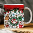 SDJMa 3D Santa Claus Mug, Cute 3D Santa Coffee Cup, Multi-Purpose Merry ...