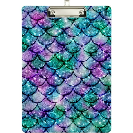 XDDJA Mermaid Scales Diamond Clipboard Hardboard Wood Nursing Clip ...