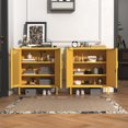 Accent Cabinet Locker, Lockable Storage Cabinet with Mesh & Metal Doors ...